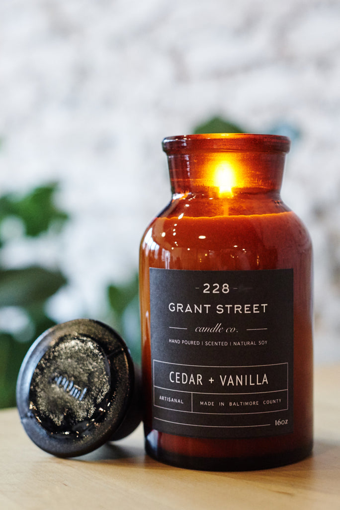 Cedar + Vanilla Apothecary Jar – 228 Grant Street Candle Co.